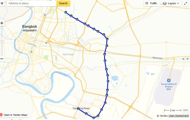 曼谷黄色线MRT轻轨路线图、沿途站点、费用票价（2024年最新） - Chengkok成都曼谷漫游指南